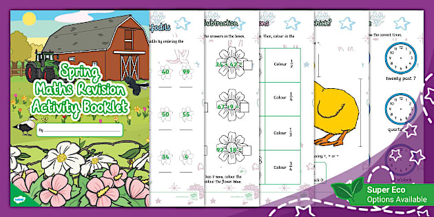 Spring-Themed Maths Revision Booklet (Ages 6 - 7) - Twinkl