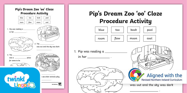 Pip's Dream Zoo 'oo' Cloze Procedure Activity (teacher made)