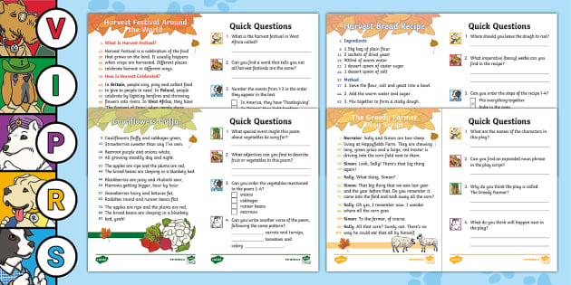 KS1 60-Second Reads: Autumn & Harvest Activity Pack