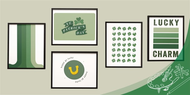 St Patrick's Day Wall Art Gallery Collection Posters Pack