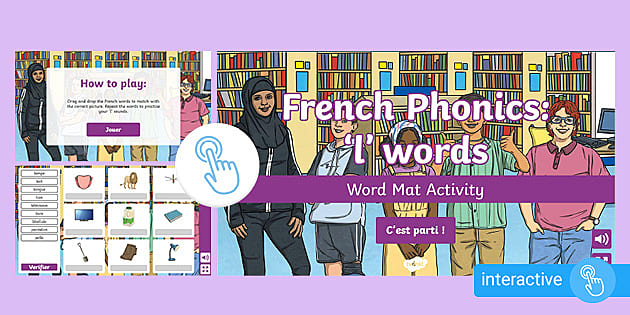 👉 French Phonics: 'l' words Interactive Word Mat Activity