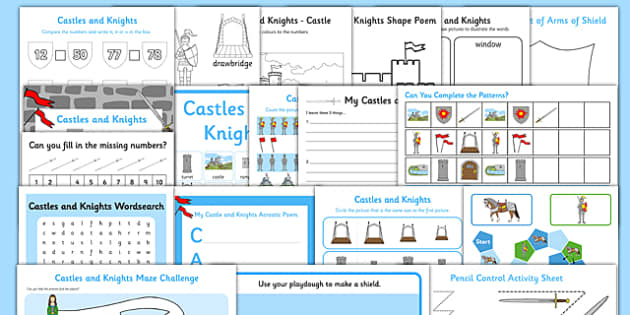 Castles Activity Pack - castle, knights, activities, games