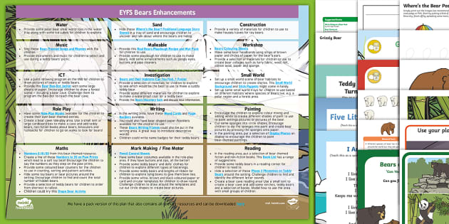 EYFS Bears Enhancement Ideas and Resources Pack - Twinkl