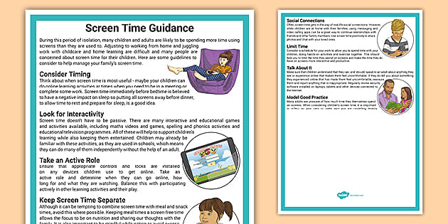 Screen Time Guidance - School Closure Resource for Parents