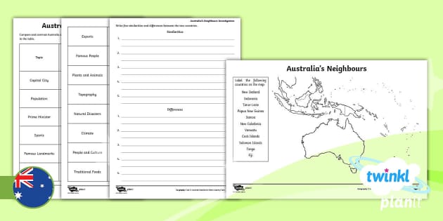 HASS Year 3 Australia's Neighbours Home Learning Tasks Pack
