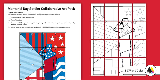 Memorial Day Soldier Collaborative Art Pack (teacher made)