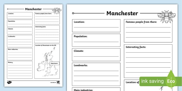 * NEW * Manchester Fact File Template, Manchester