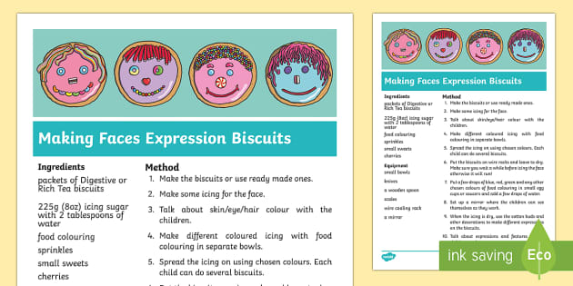 Expression Biscuits Recipe Sheet (Hecho por educadores)