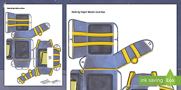 Nativity Paper Model - Gold Box | Christmas Crafts - Twinkl