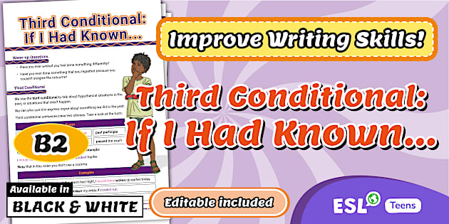 ESL Writing: Third Conditional: If I Had Known... [Teens, B2]