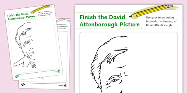 Finish the David Attenborough Picture Worksheet - Twinkl