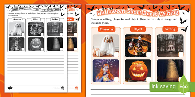 Halloween Short Burst Writing Template (teacher made)