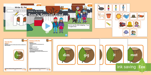 Twinkl Phonics Level 2 Week 7 Recapping n, m, d, g, o