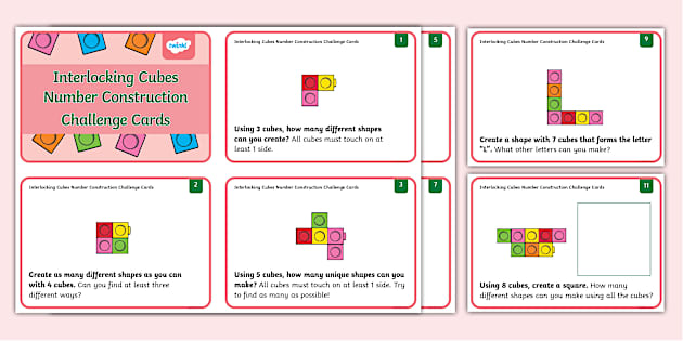 Interlocking Cubes Number Construction Challenge Cards Interlocking Cubes Number Construction Challenge Cards
