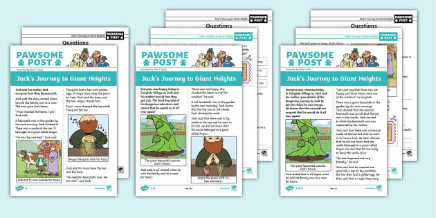 KS1 Jack's Journey to Giant Heights Comprehension Activity