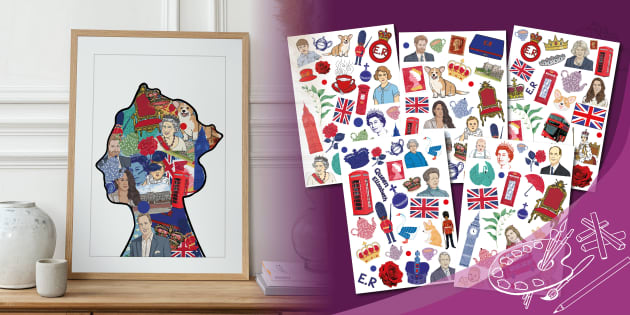 Remembering Queen Elizabeth II Profile Collage Activity Pack