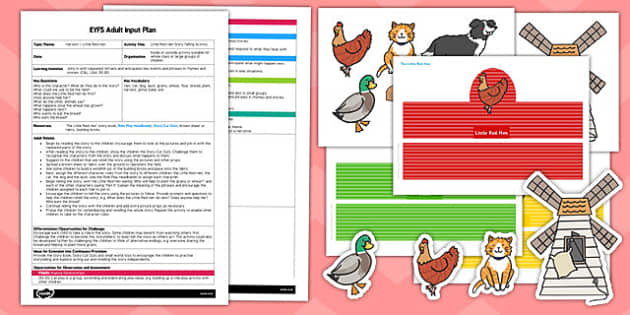 Little Red Hen Storytelling EYFS Adult Input Plan And Resource Pack