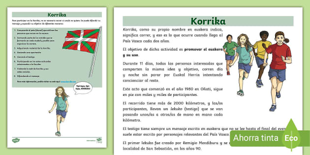 Hoja informativa: Korrika (creat de profesori) - Twinkl