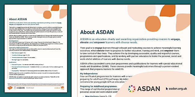 About ASDAN Guidance (teacher made) - Twinkl