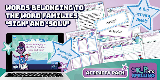 Summer 1 - Week 5: Words Belonging to the Word Families 'sign' and 'solv'