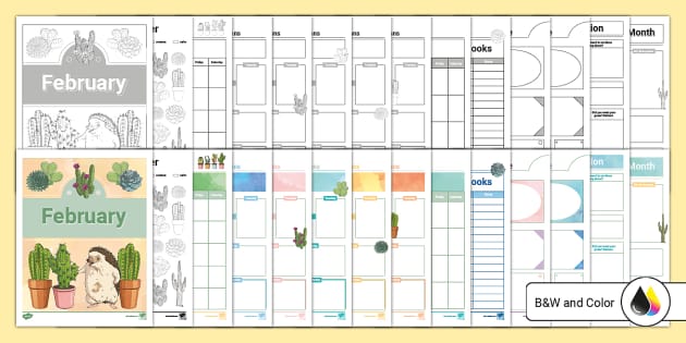 February Home School Planner Pages (teacher made) - Twinkl