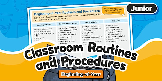 Setting Up Systems: Beginning-of-Year Classroom Checklist (Junior)