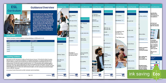 FREE! - ESL Curriculum - Guidance/Overview (Teacher-Made)
