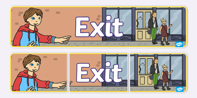 👉 Exit Sign Display Banner (teacher made) - Twinkl