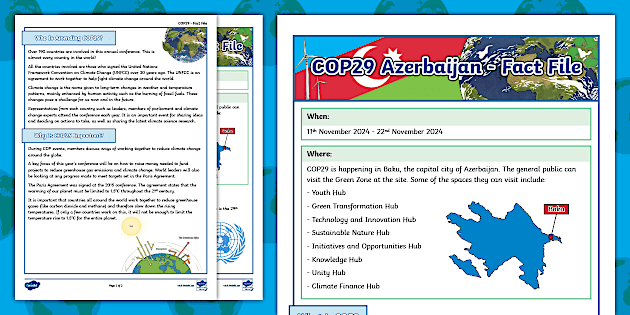 COP29 Fact File for Upper Primary (teacher made) - Twinkl