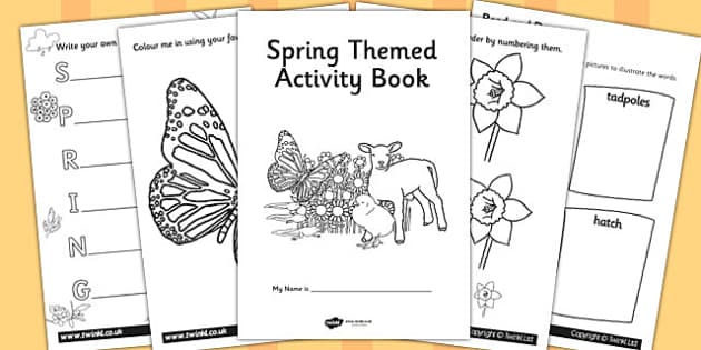 Spring-Themed Activity Book For Children, KS1, Twinkl