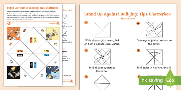 Stand Up Against Bullying: Tips Chatterbox (Teacher-Made)