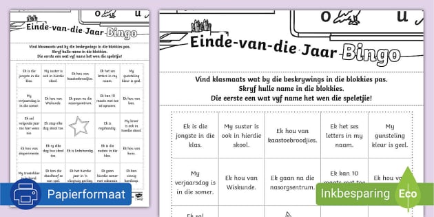 Einde van die jaar bingo aktiwiteitsbad (Teacher-Made)