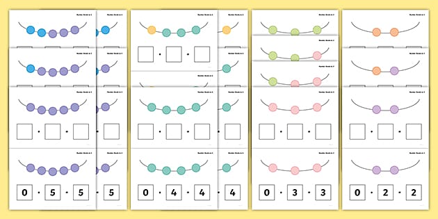 👉 Number Bonds to 5 Bead Cards (Teacher-Made)
