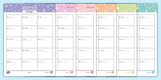 👉 Year 4 Arithmetic Challenge Pack 2 (professor feito) 👉 Year 4 Arithmetic Challenge Pack 2 (professor feito)