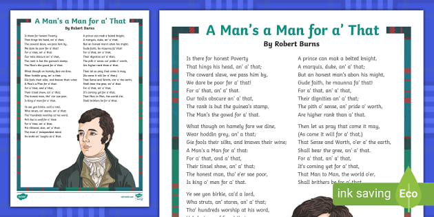 A Man's a Man for a' That Robert Burns Poem - Twinkl