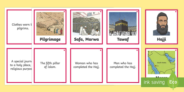 Differentiated Hajj Vocabulary and Definition Matching Cards