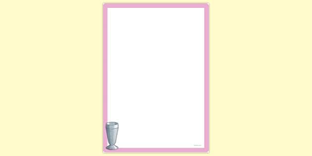FREE! - Empty Milkshake Glass Page Border | Twinkl Resources