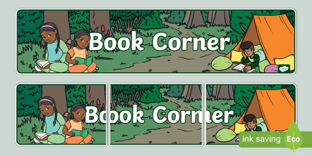 Woodland Book Corner Banner - Twinkl