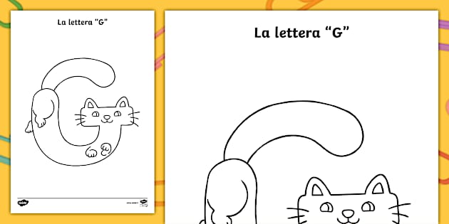 Poster della lettera G da colorare (Teacher-Made) - Twinkl