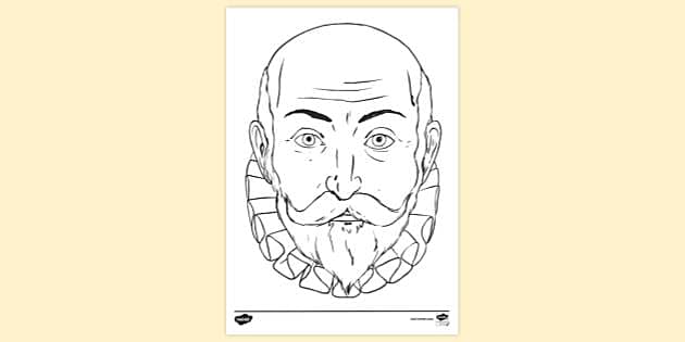 Duke of Medina Sidonia Role Play Mask Colouring Sheets