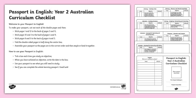 Year 2 Passport in English - Twinkl