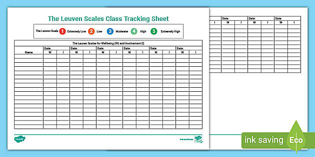 The Leuven Scales Class Tracking Form (teacher made)