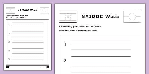 FREE! - NAIDOC Week 5 Interesting Facts Worksheet | Twinkl Resources