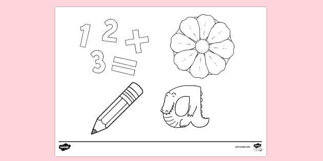 Educational Preschool Colouring Page (professor feito)