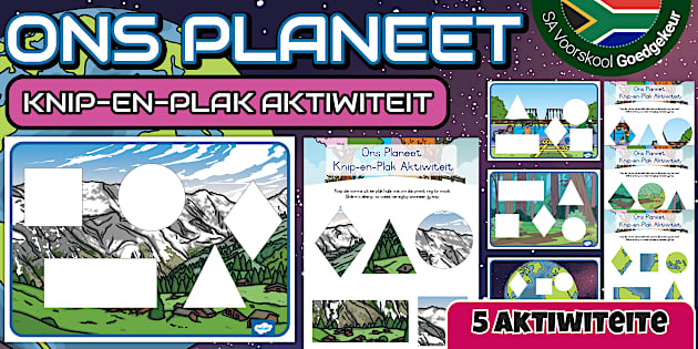 Voorskool - Ons Planeet - Knip-en-Plak Aktiwiteit