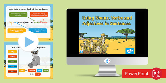 Nouns Verbs And Adjectives PowerPoint | Sentence Practise