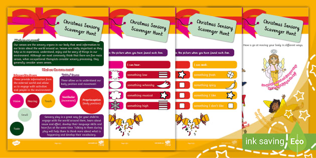Christmas Sensory Scavenger Hunt (teacher made) - Twinkl