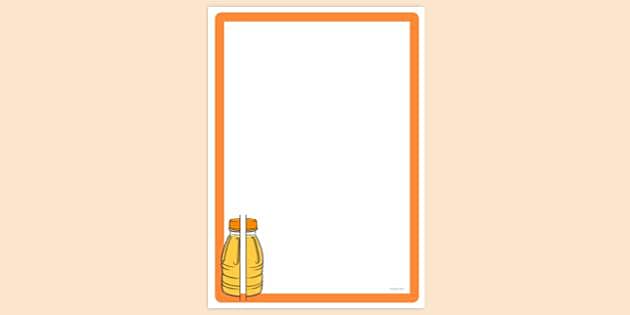 Simple Blank Orange Juice Halved Page Border | Twinkl