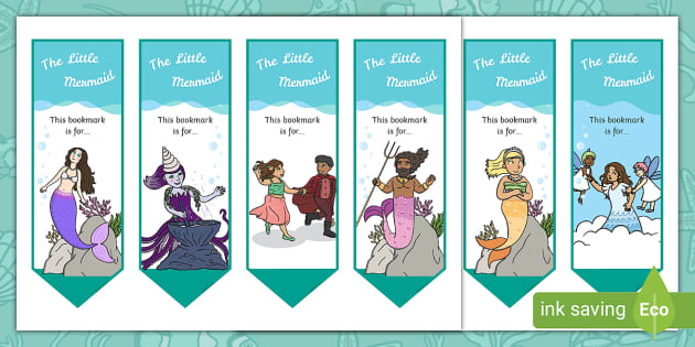 The Little Mermaid Editable Bookmarks (l'enseignant a fait)