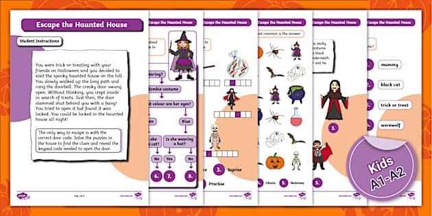 NEW ESL Printable Escape Room Game | ESL Halloween | Twinkl
